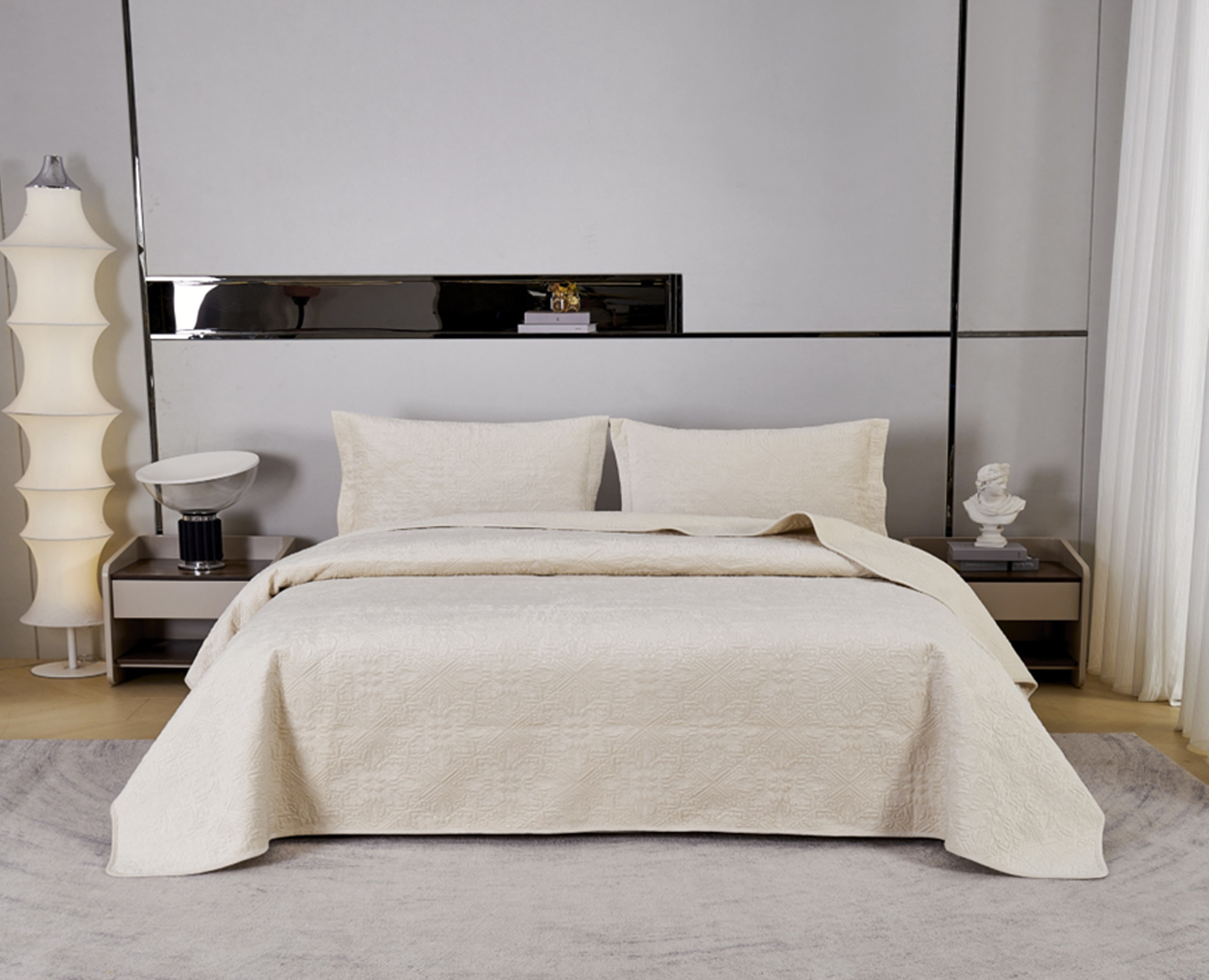 Mandy (Ivory) Bedspread - Liolios Home