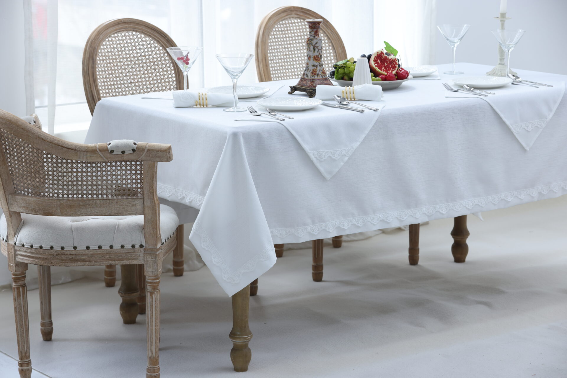 Adel (Ivory) Tablecloth - Liolios Home