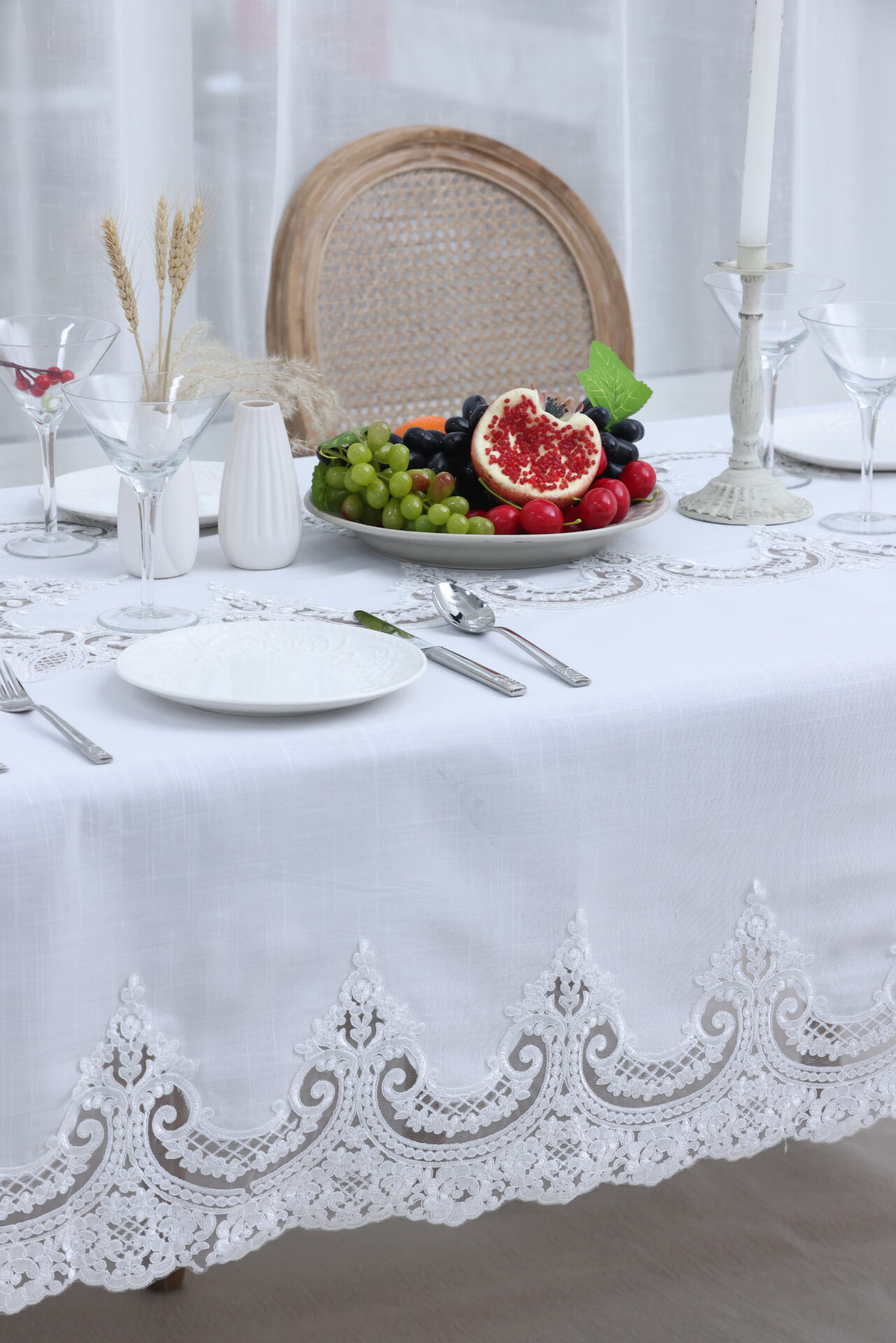 PLS-7B027 (White) Tablecloth - Liolios Home